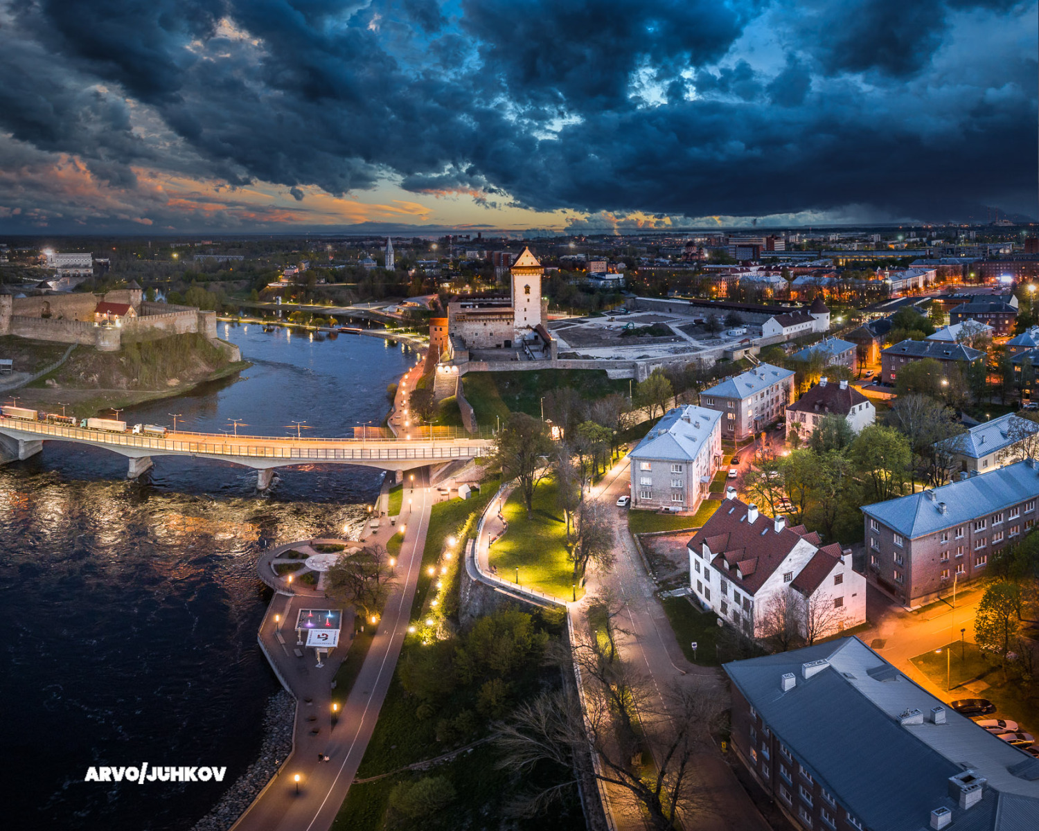Narva city sunset views - Arvo Juhkov Originals